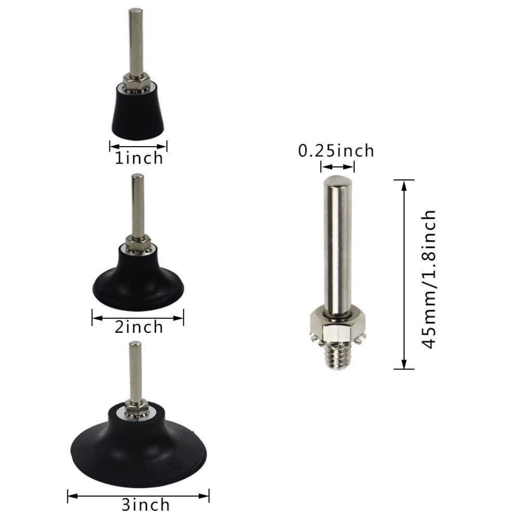 5-Pack Disc Pad Holder Adapter with 1/4" Shank Die Grinder Backing Pad Disc Holder, 1in 2in 3in Disc Pad Sanding Disc Adapter Rubber Pad for Polishing Sanding Grinding