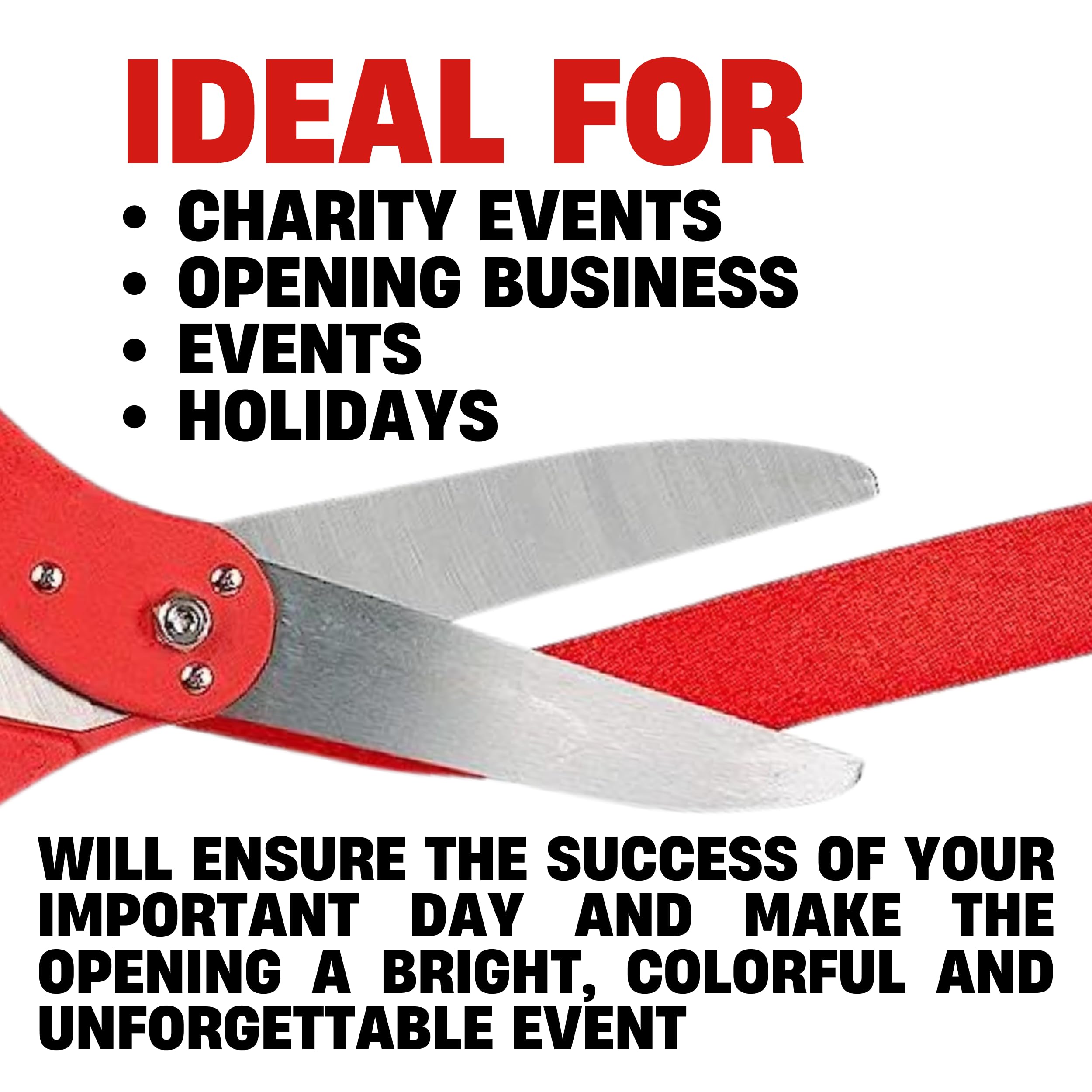 20" Red Scissors for Grand Opening – Red Giant Scissors for Ribbon Cutting Ceremony Heavy Duty Scissors Giants Ribbon Cutting Scissors for Special Events Inaugurations and Ceremonies
