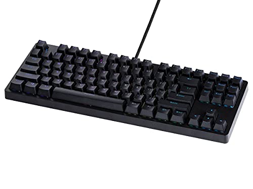 Monoprice Collider TKL Gaming Keyboard - Cherry MX (Blue), RGB Backlit, USB C, Programmable Macros, Full N‑Key Rollover, Mechanical Switches, Tenkeyless, for Computer PC Gamer - Dark Matter