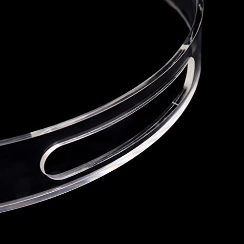 Acrylic Tray, Clear Serving Tray with Handles Decorative Tray Organizer for Coffee Table Bathroom Kitchen Office, 15.75 x 15.75 x 1.97inch