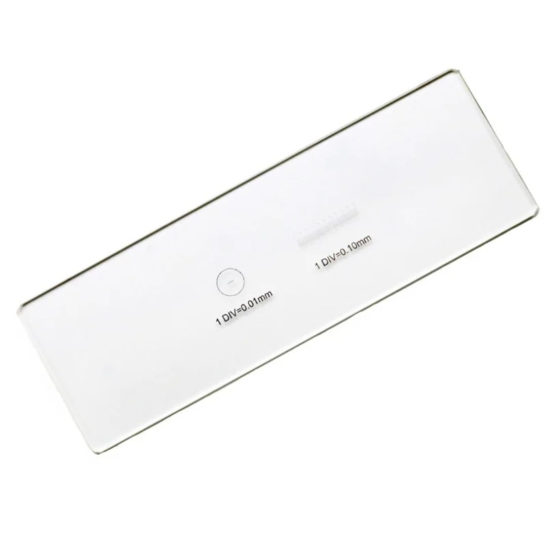2 Scales DIV 0.01mm Microscope Reticle Division of The Graticule Calibrate Micrometer Microscope Accessory Calibration Slide