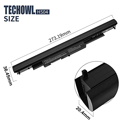 807956-001 Replacement Battery For Hp Laptop Battery, TECHOWL HS03 Battery Compatible With HP Spare 807956-001 laptop battery 807957-001 HP Battery HS04 - High-Performance Spare Battery [2600mAh/38Wh]