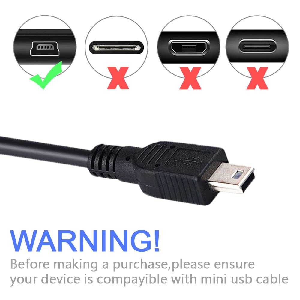 5FT USB AC Adapter Power Supply Charger Cable Cord for OneTouch Verio IQ Blood Glucose Monitoring System Meter with USB Wall Charger and Mini USB Cable(Black)