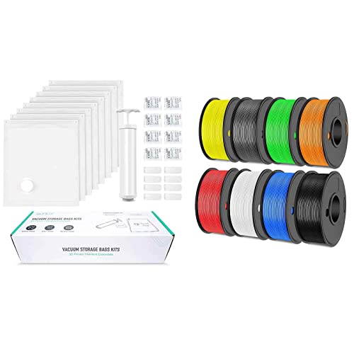 3D Printer Filament Vacuum Storage Kits and 3D Printer ABS Filament Bundle, Remove Moisture from Damp Filaments, Spool Storage Sealing Bags Kits, 32 * 34CM(12.59 * 13.38inch)