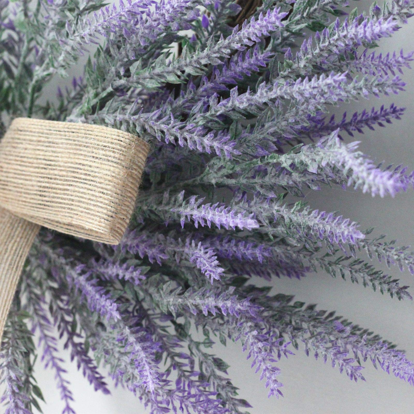 æ— 18 Inch Artificial Lavender Wreath, Silk Lavender Wreath with Bow, Spring Summer Wreath for Front Door Window Wall Wedding Party Home Garden Decor, Purple, 210118XH02-9300-1815254331