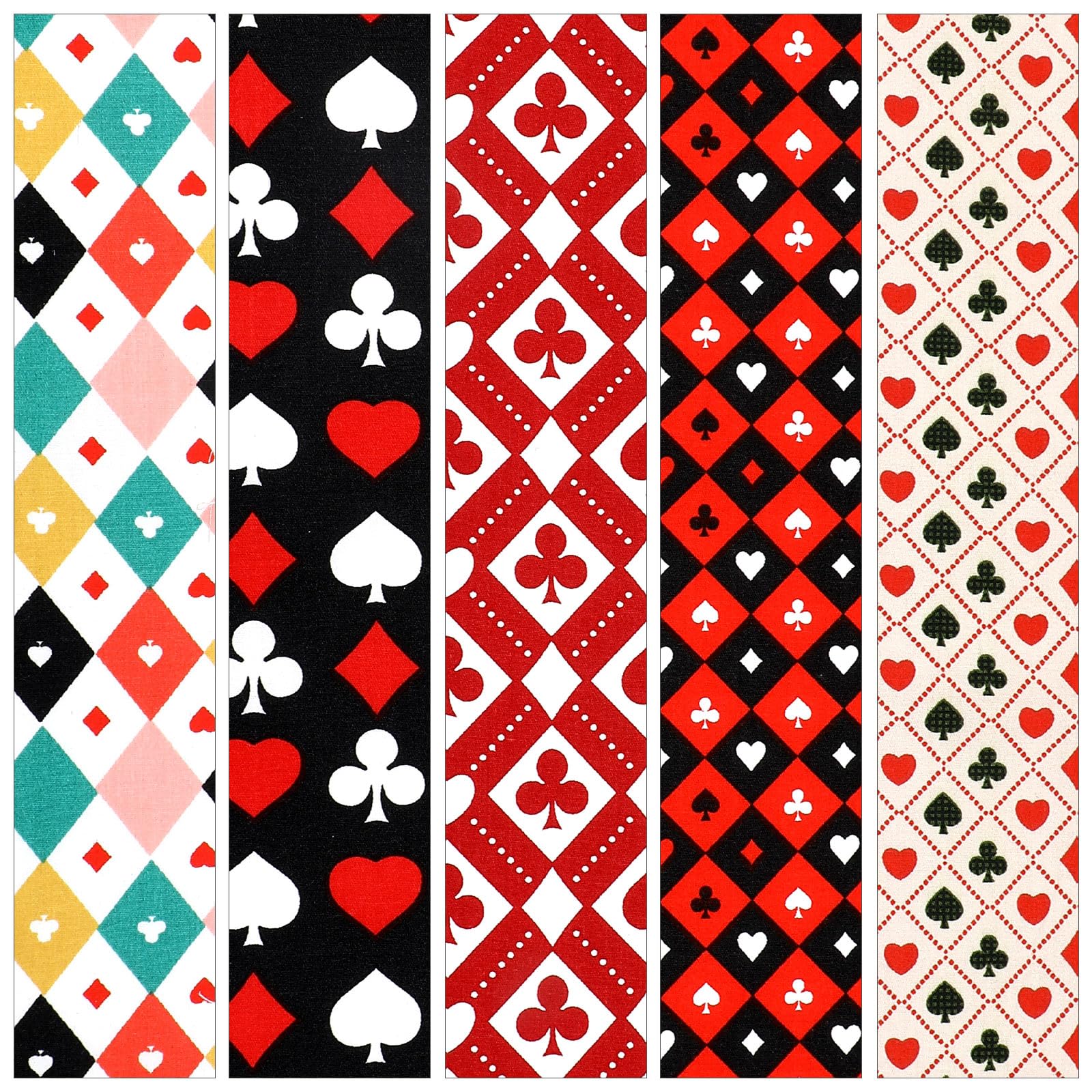 40 Pcs Floral Cotton Fabric Patchwork Roll Cotton Quilting Fabric Roll up Cotton Fabric Quilting Strips 2.55 Inch Precut Patchwork Roll for Craft Sewing DIY Crafts (Poker Heart)