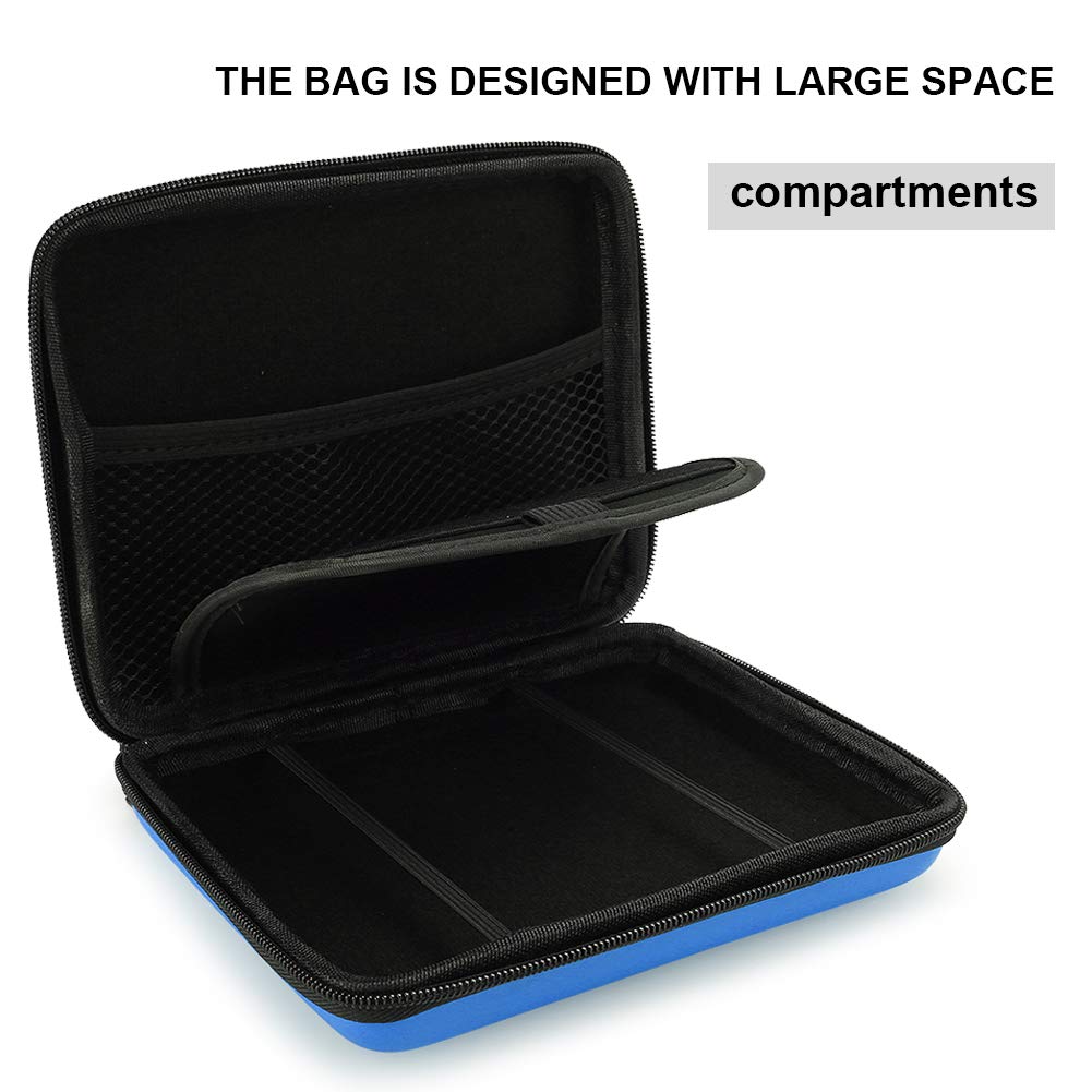 2Pcs Carrying Case for 2DS Console, EVA Hard Shell Carrying Case Portable Bag with Lacing for 2DS Console and Accessories(Blue) [video game]