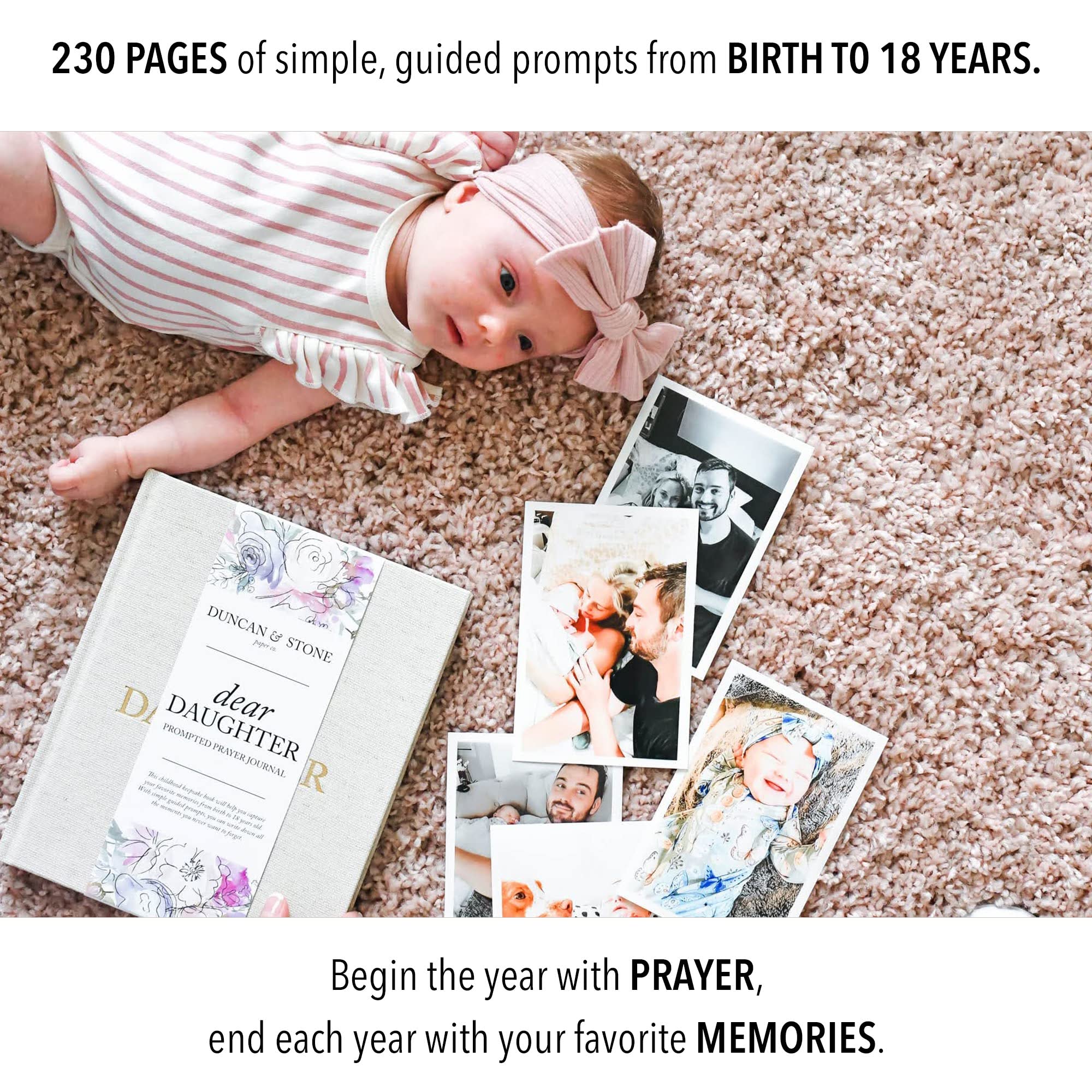 Mother Daughter Journal (Cream, 230 Pages) β Durable Dear Daughter Journal Keepsake β Linen Baby Journal Memory Book - Unique Gifts for Daughter