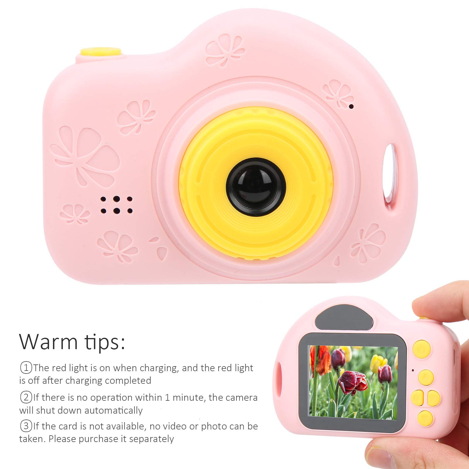 Digital Camera Toy, Plastic Kid Camera Toy, Camera Toy, 1200W for Boys & Girls with Stickers Portable Kids