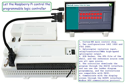 ElecLab 7 Inch 800x480 DSI Touchscreen Monitor Capacitive LCD Display RS232/RS485 Speaker Bracket for RPI 4B 3B+ 3B 3A+ 2B B+