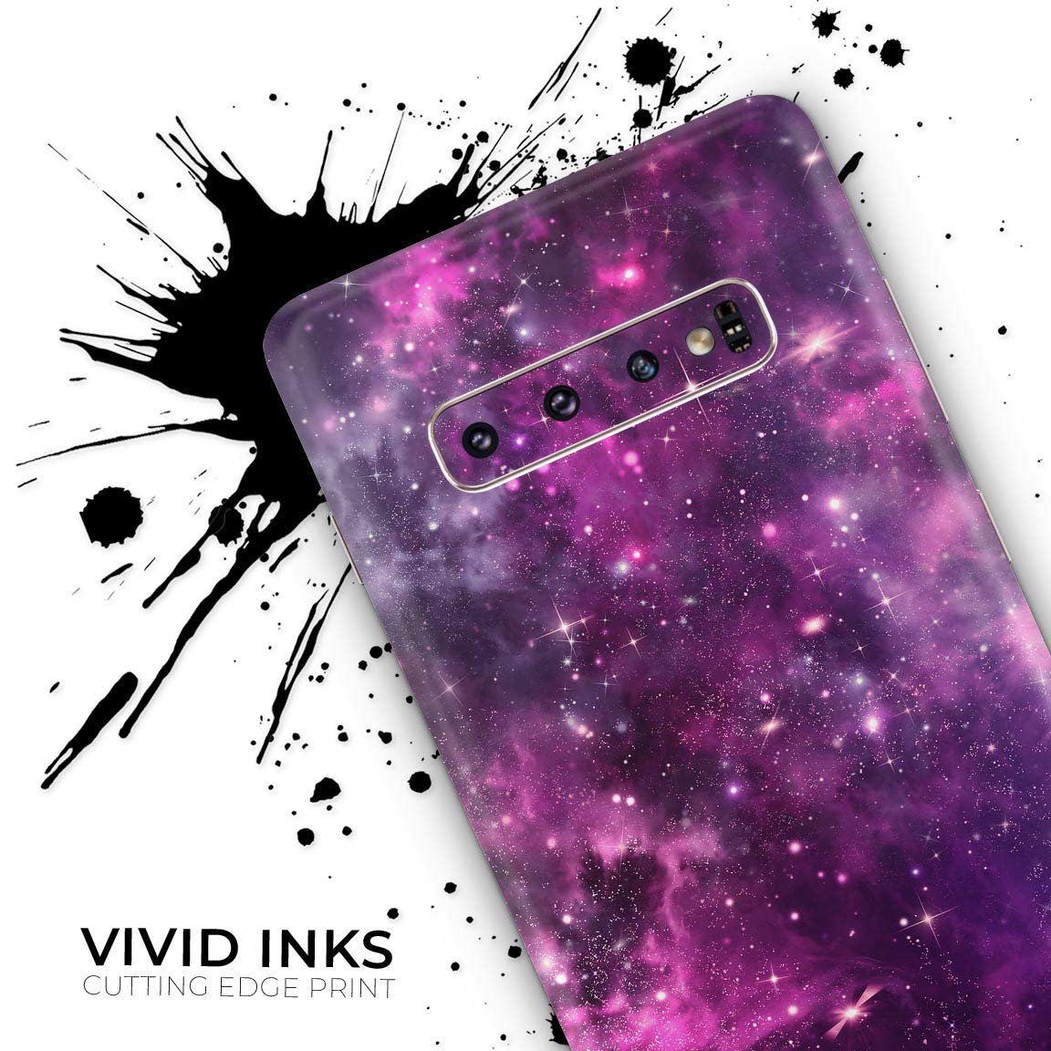 DesignSkinz Vibrant Purple Deep Space Protective Vinyl Decal Wrap Skin Cover Compatible with The Samsung Galaxy S20 (Screen Trim & Back Glass Skin)