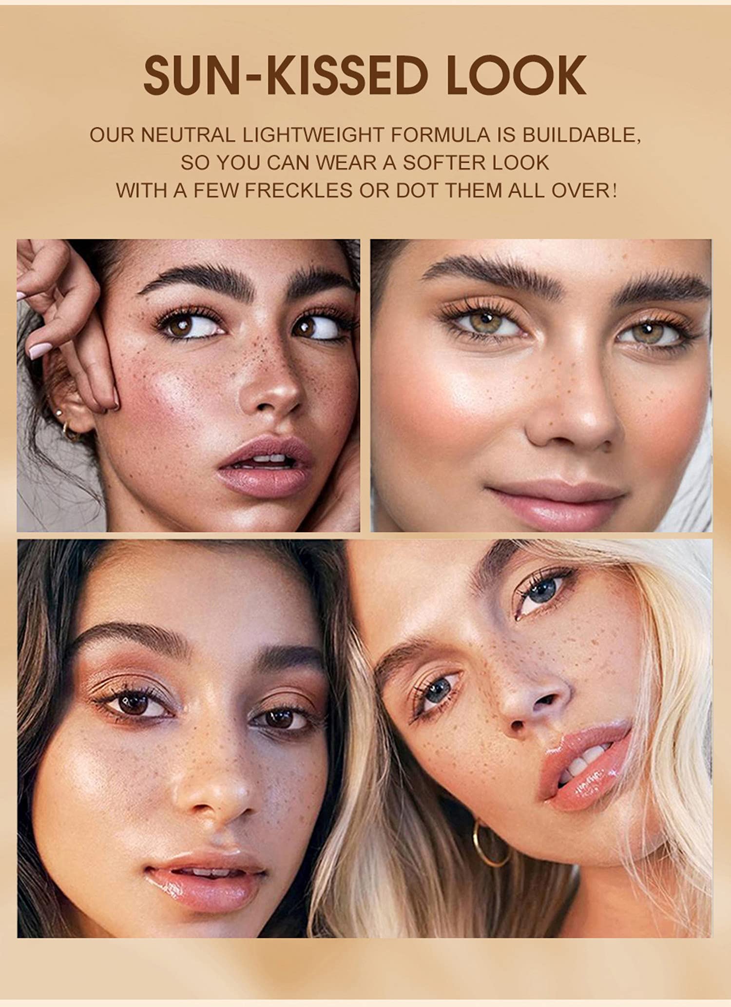 MAEPEOR Freckle Pen Light Brown Natural Freckle Pen Longlasting Waterproof Dot Spot Pen Create Natural Sunkissed Skin (Light Brown)
