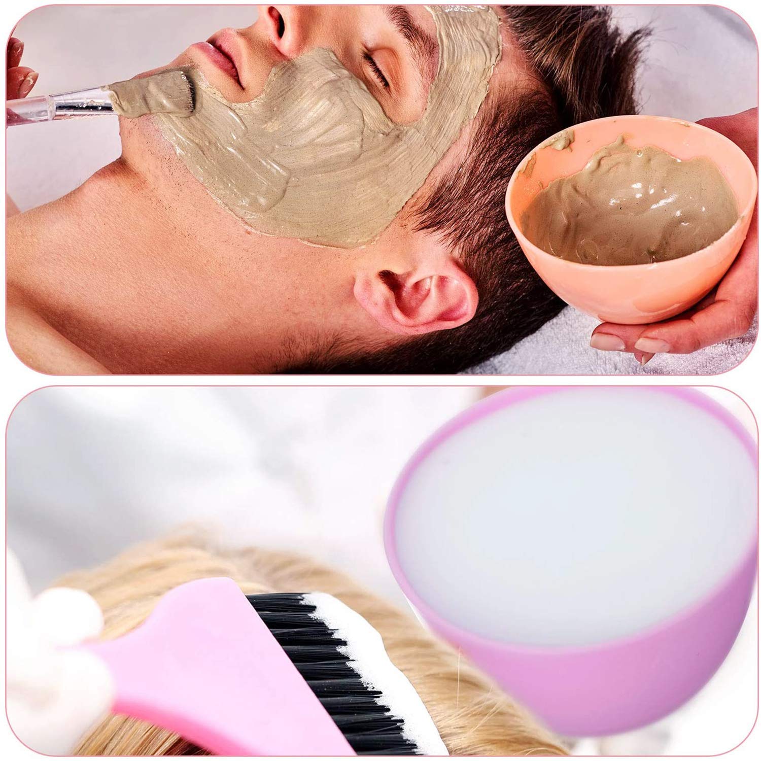 Hulless 3.3 Inch Silicone Facial Mask Mixing Bowl for Facial Mask, Mud Mask and Other Skincare Products Medium Multi colored 5 Pcs.