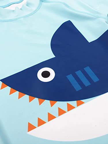Dilon Toddler Baby Boys Swimsuit Shark Bathing Suits Set-Two Piece Short Sleeve Rashguard Swimwear & Swim Trunks Set(Shark,4-5T)