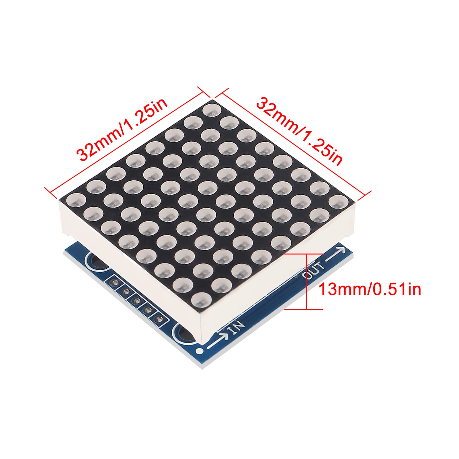 ACEIRMC 5PCS MAX7219 8x8 Dot Matrix LED Display Module 5V MCU Control MAX7219 88 LED Dot Matrix DIY Kit (B)