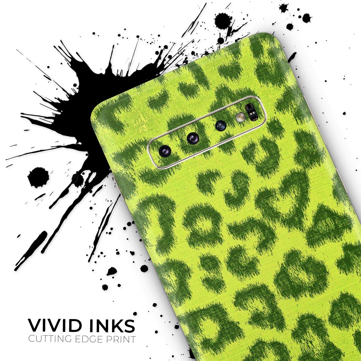 DesignSkinz Vibrant Green Cheetah Protective Vinyl Decal Wrap Skin Cover Compatible with The Samsung Galaxy S20 (Screen Trim & Back Glass Skin)