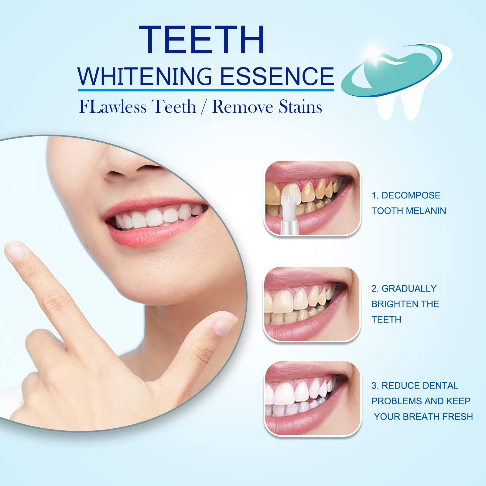 2Pcs LANTHOME Teeth Whitening Essence, Teeth Whitening Essence Pen Lanthome, Teeth Stain Remover to Whiten Teeth, Teeth Whitening Gel, Fast and Effective Removal Tooth Stain Removal
