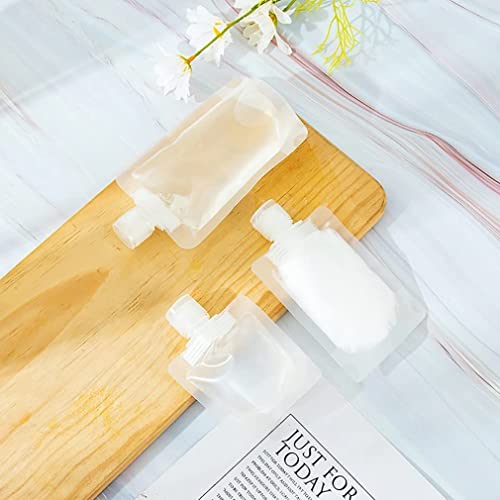 18Pcs Travel Portable Size Refillable Empty Squeeze Pouch Stand Up Business Trip Portable Spout Pouch Refillable Empty Squeeze Pouch for Lotion,Shampoo,Face Cream,Hand Soap Squeezable Bags