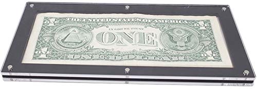 yashchykov Dollar Bill Frame - Money Frame Display - Currency Holder - Clear Picture Frame β Bill Holder (Black Acrylic)