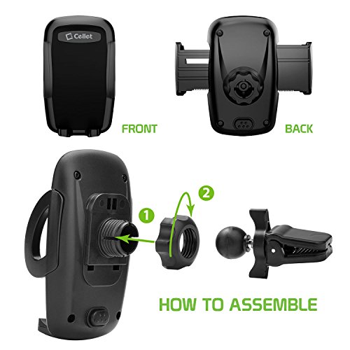 Cellet Car Air Vent Phone Holder Mount – Universal Car Air Vent Phone Mount, Hands Free Cradle Compatible for iPhones Samsung Galaxy Note Google Pixel Moto