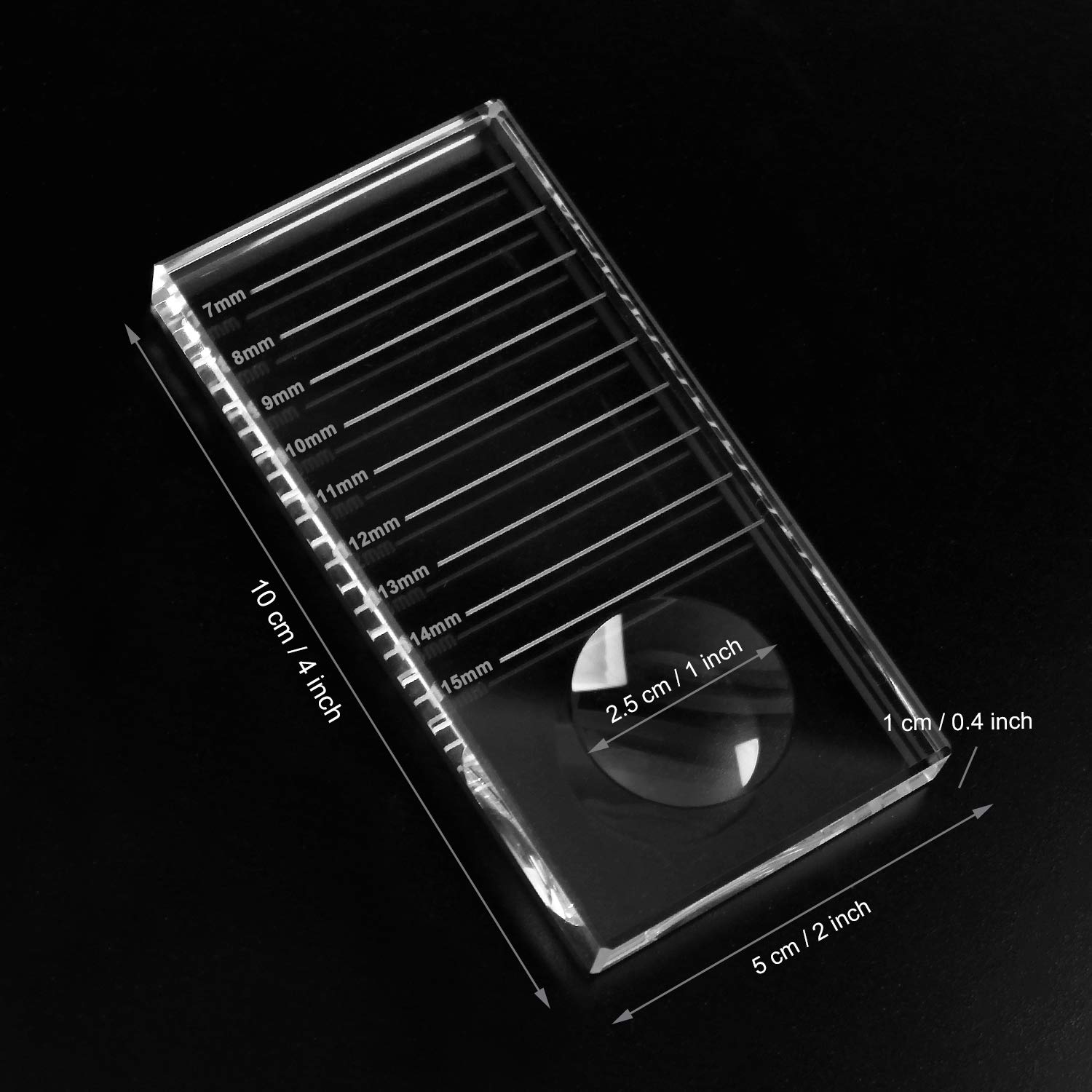 2-In-1 Eyelash Extensions Tray, Crystal Glass Lashes Adhesive Glue Stand Pallet Holder for Eyelash Extensions(Square)