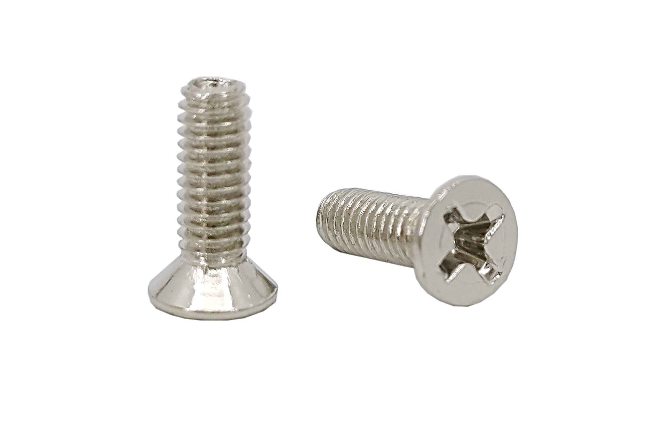 FixtureDisplays® 100PK M3 X 12mm Pitch 0.5mm - Phillips Flat Head Machine Screw (Countersunk) Carbon Steel Nickel Plated Cross Recessed 302005-NPF
