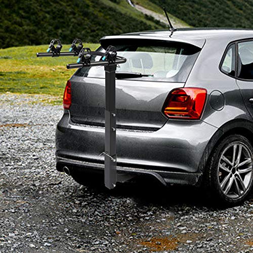 2-Bike Carrier Hanging Hitch Rack Foldable Transport Rack for Cars Trucks SUVs Black