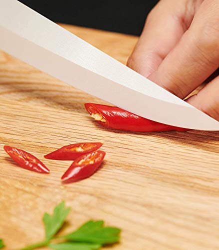 Cerahome Ceramic knife Super Sharp 4-inch Utility Knife Fruit Paring Knife Set with Sheath, Kitchen knives Sets for Cutting Boneless meats, Sashimi, Fruits and Vegetables (Red+Green)