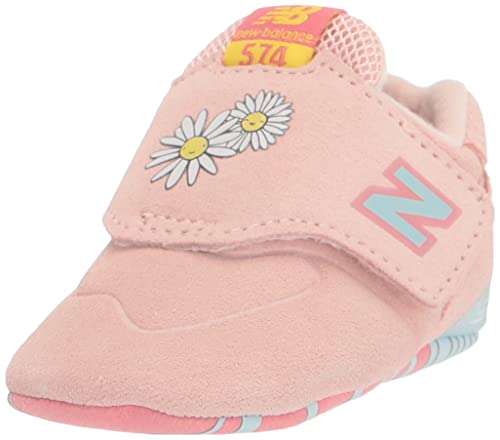 New Balance Kid's 574 V1 Crib Hook & Loop Sneaker, Pink Haze/Natural Pink, 3 Infant