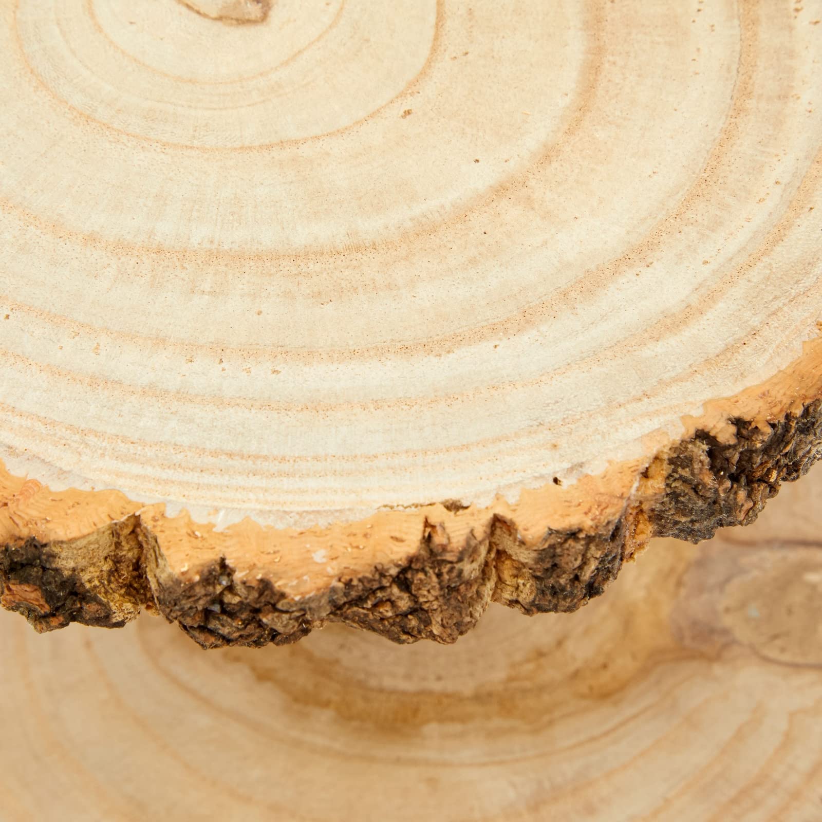 2-Tiered Rustic Wood Cake Stand for Cupcakes, Desserts, Tree Stump Server for Appetizers, and Hors d'oeuvres (12 x 8 in)