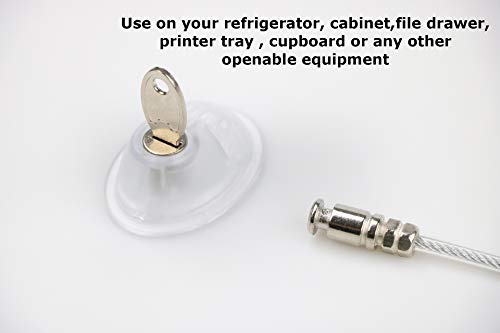 HoneSecur 2 Pack with 4 Keys Refrigerator Lock, File Drawer Lock, Fridge Freezer Door Lock, Cabinet Lock, Child Safety for Baby - Transparent