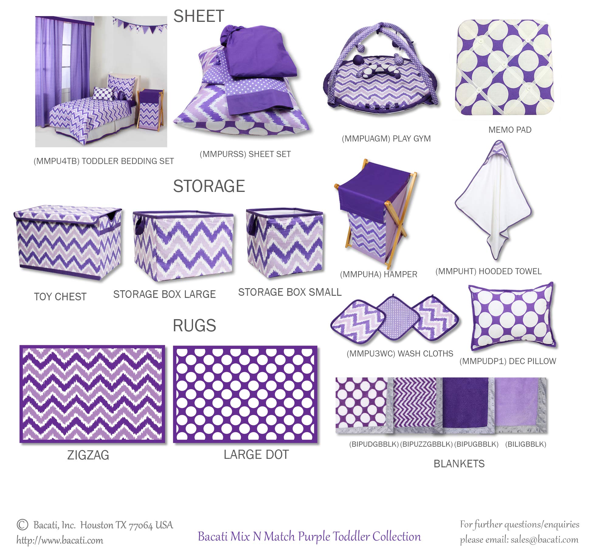 Bacati Solid Purple Fitted Crib Sheet 28" x 52", Soft Breathable Girls 100% Cotton Percale Sheet, Purple, for Girls, Fits US Standard Crib and Toddler Bed mattresses