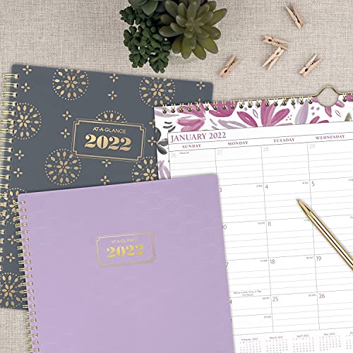 2022 Weekly & Monthly Planner by AT-A-GLANCE, 5-1/2" x 8-1/2", Small, BADGE Floral (1565F-200)