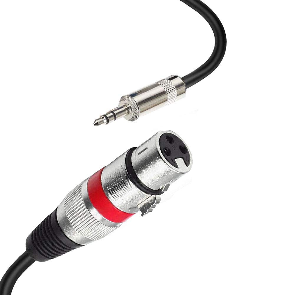 3.5mm to XLR, FAOTUR 1/8" TRS Male to XLR Female Stereo Microphone Audio Cable, for iPhone, iPad, Computer, Video Camera and More - Black(5Feet)