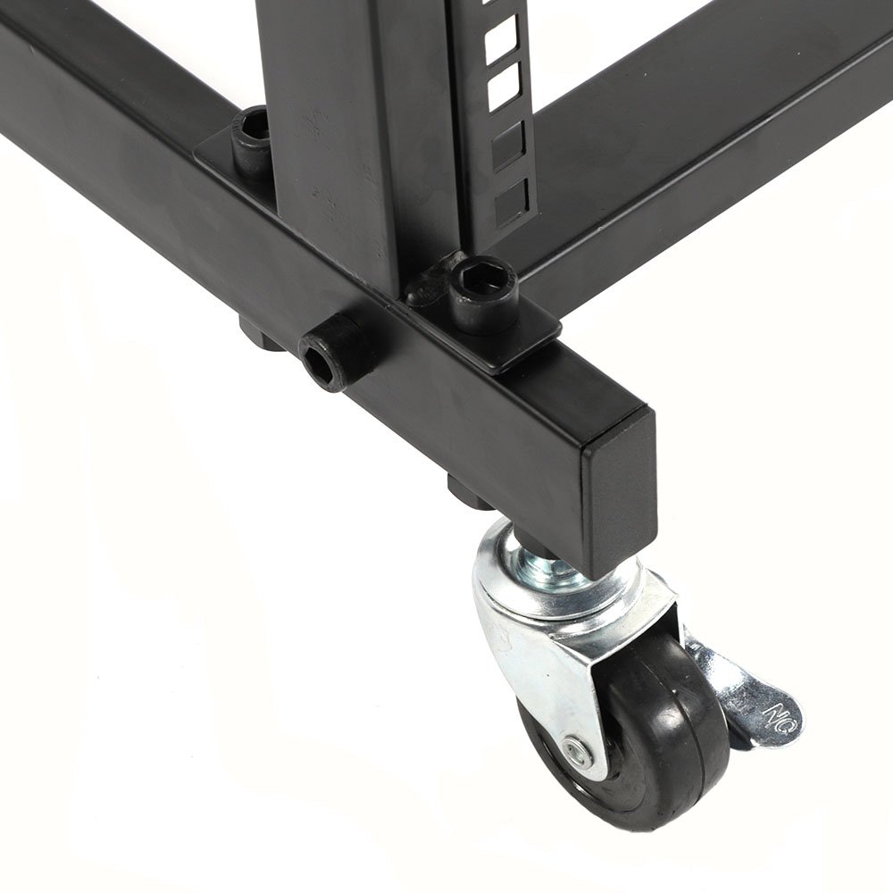19U Professional Rack Mount Stand Music Studio Equipment Mixer Case Rolling Cart
