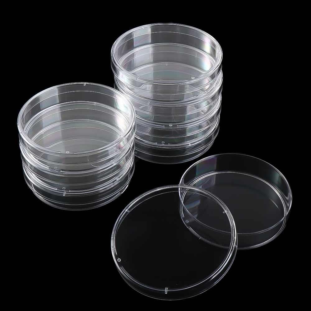 generic 10 PCS Plastic Petri Dishes with Lid, Plastic Lab Petri Plate Dish for Lab Analysis Lab School Supplies 90x15mm 55x15mm(55mm), AM15SD07JCAUS*10