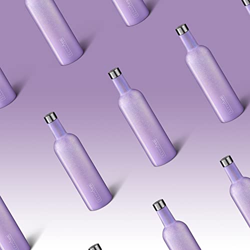 BrüMate Winesulator 25 Oz Triple-Walled Insulated Wine Canteen Made Of Stainless Steel, 24-hour Temperature Retention, Shatterproof, Comes With Matching Silicone Funnel (Glitter Violet)