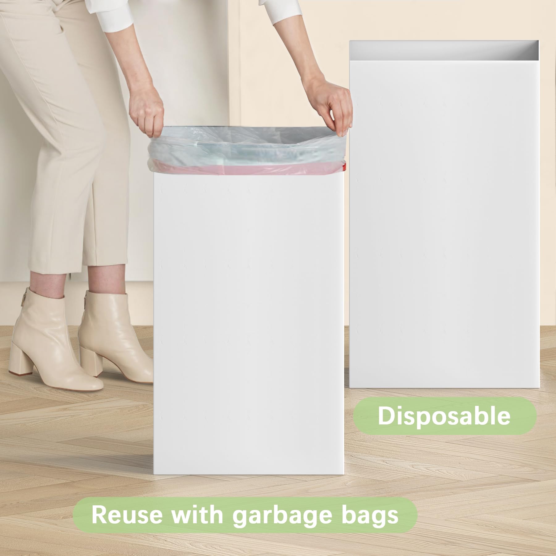 13 Gallon Disposable Trash Cans, 4 Pack, Reusable Portable Garbage Can, Disposable Trash Cans for Parties, Pop Up Trash Cans for Parties, Suitable for Parties, Weddings, Birthdays, Picnics, Trips