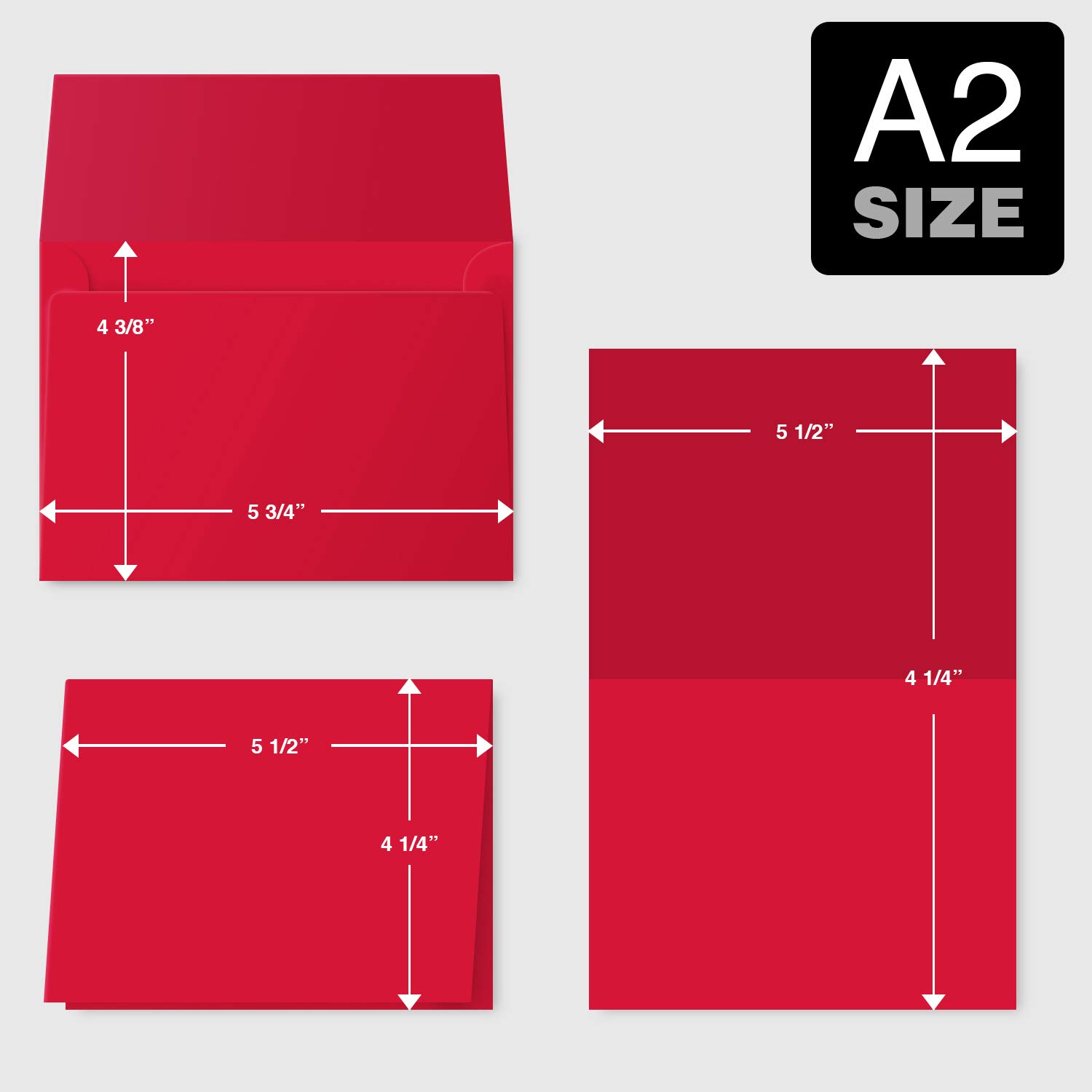 A2 Red Blank Greeting Cards and Envelopes β Great for Holidays, Christmas and 2025 New Year Greetings, Invitations and Thank You Cards | 4.25" x 5.5" (When Folded) | 25 Cards and Envelopes per Pack