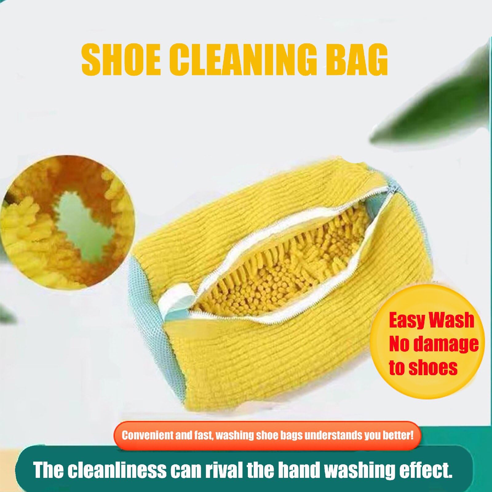 2Pcs Shoe Washing Machine Bag,Reusable Shoe Laundry Bag for Washer and Dryer,Shoe Cleaning Bag for Tennis Canvas Sport Shoes-Yellow