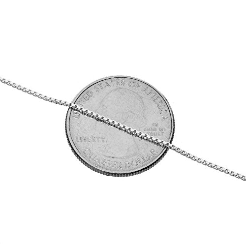 925 Sterling Silver 1MM Box Chain Lobster Claw Clasp 20 inch