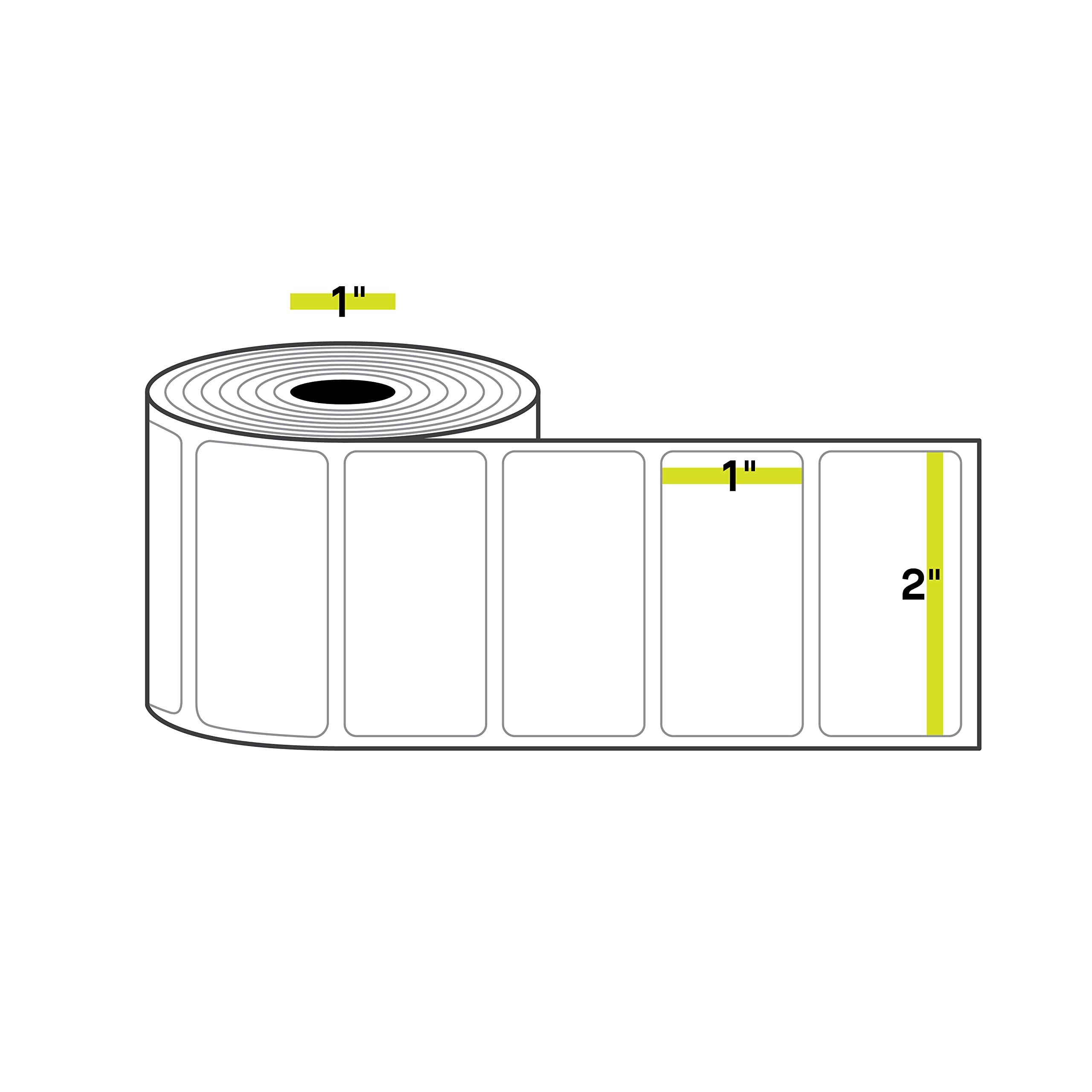 2 inches x 1 inch Direct Thermal Labels UPC Barcode, Perforated, for Zebra & Rollo Printers, 1300/Roll, 12 Rolls, White