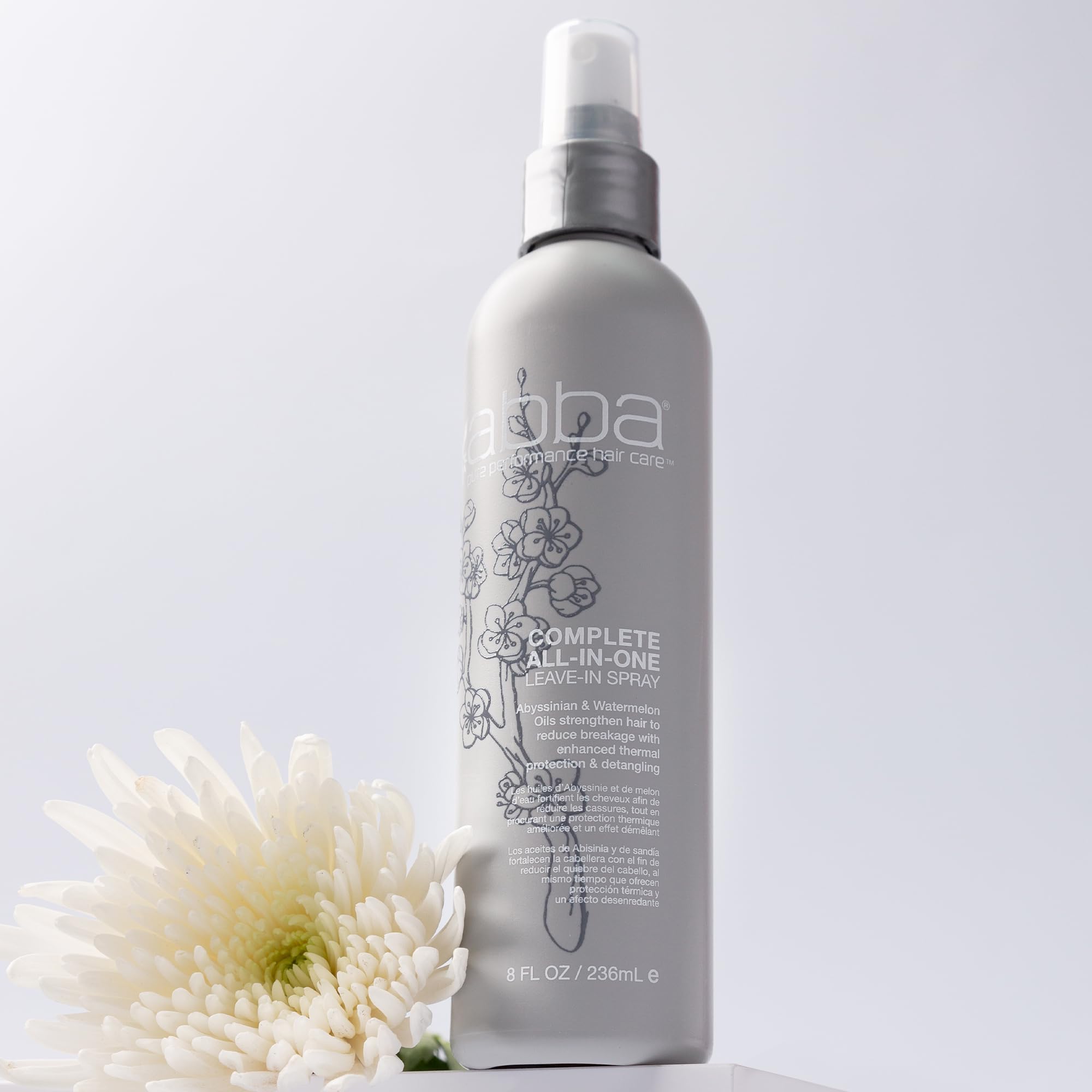 ABBA Complete All-In-One Leave-In Spray, 8 Fl Oz, Lightweight Conditioner for Moisture & Strength, Frizz-Control, Thermal Protectant, For All Hair Types