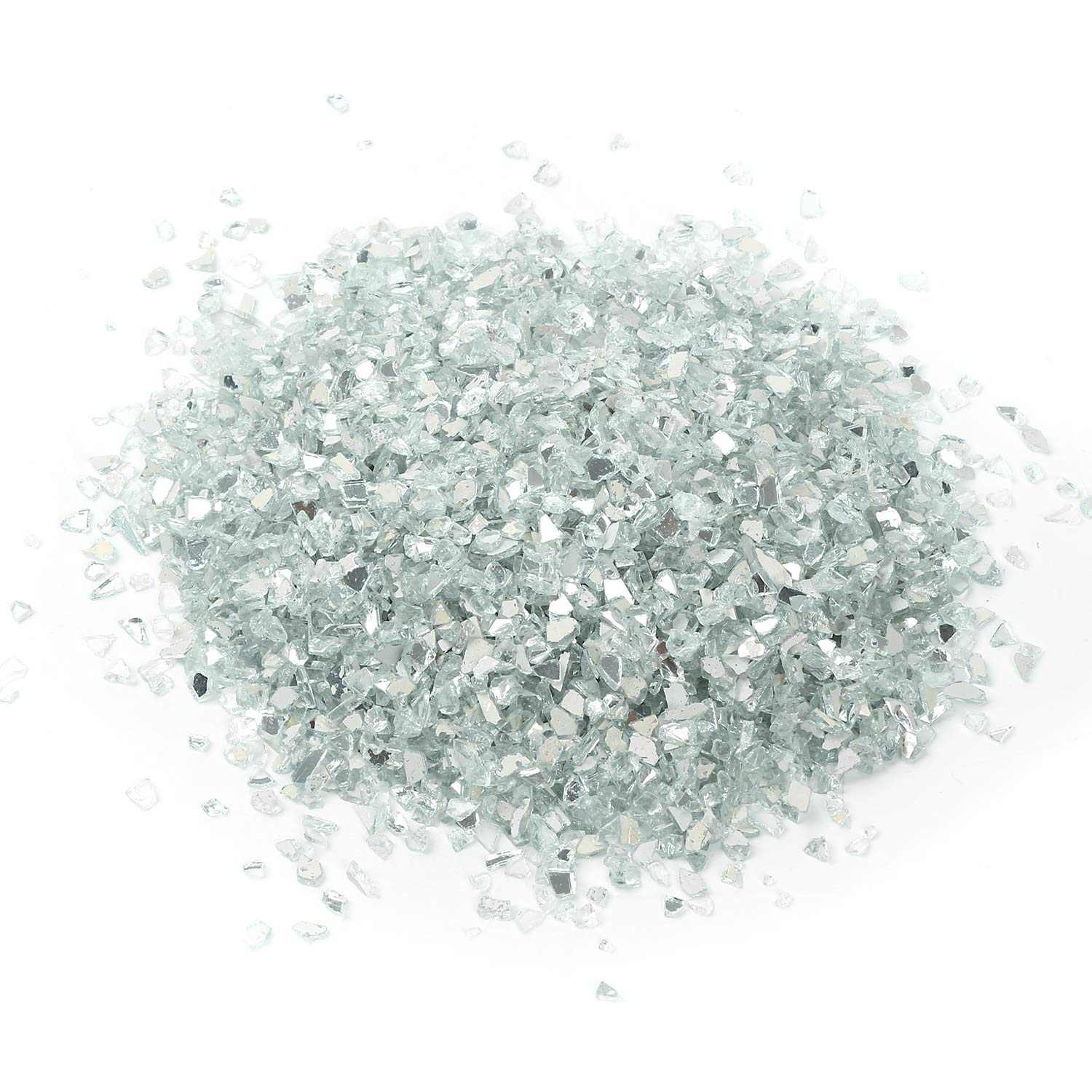 Alan Stone High Luster Reflective Fire Glass Gravel,Fire Gems,Fire Drops,Fire Glass Pebbles Stones Beads Chips for Fire Pit Fish Tank Aquarium Garden,3-6mm 305g/0.67lb (Mirror)