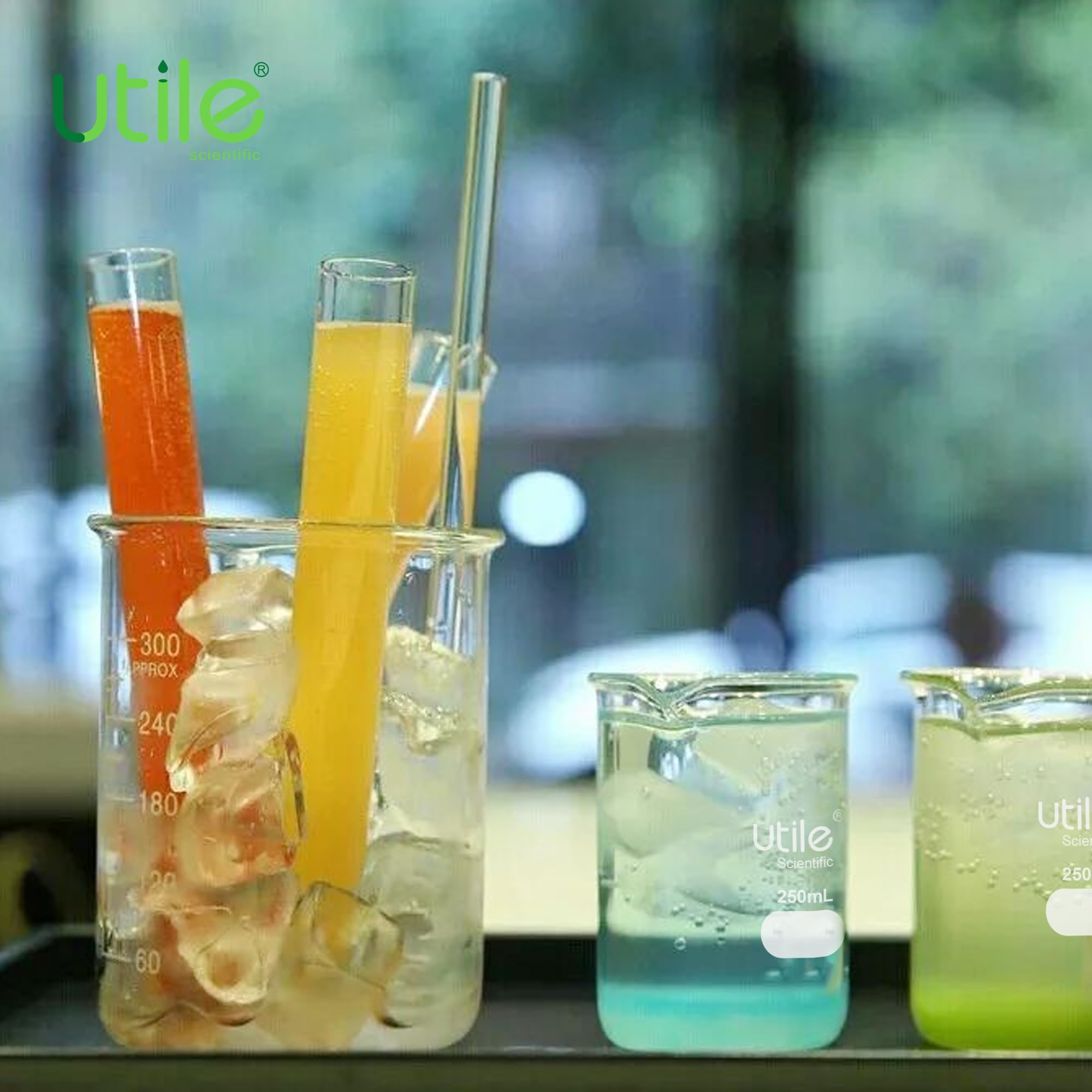 Utile 50ml Beaker Shot Glasses, 24pcs of 1.7oz Low Form Glass Beakers Set, Borosilicate 3.3 Glass Chemical Beaker with Printed Graduation, 4000.0050.24