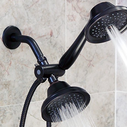 6 Inch Shower Arm And Flange - Solid Stainless Steel, Wall-Mounted For Fixed Shower Head & Handheld Showerhead Mounts - Aqua Elegante - Oil-Rubbed Bronze