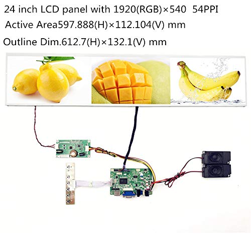 DHL/UPS for 24 inch 1920 * 360 Ultra Wide Stretched Bar LCD Advertising Display , Ultra Stretched bar LCD Display Kits Outline Size 612.7(W)×132.1(H) mm