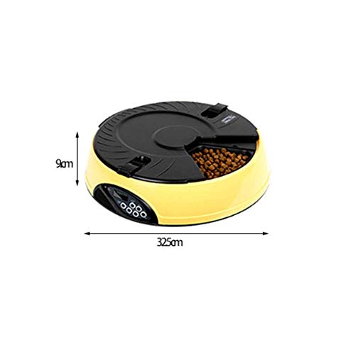 ZZK Automatic pet Feeding Bowl 6 cat Meal time quantitative Feeder Dogs, Cats and Dogs Intelligent Automatic Drink Cups LCD Display,B