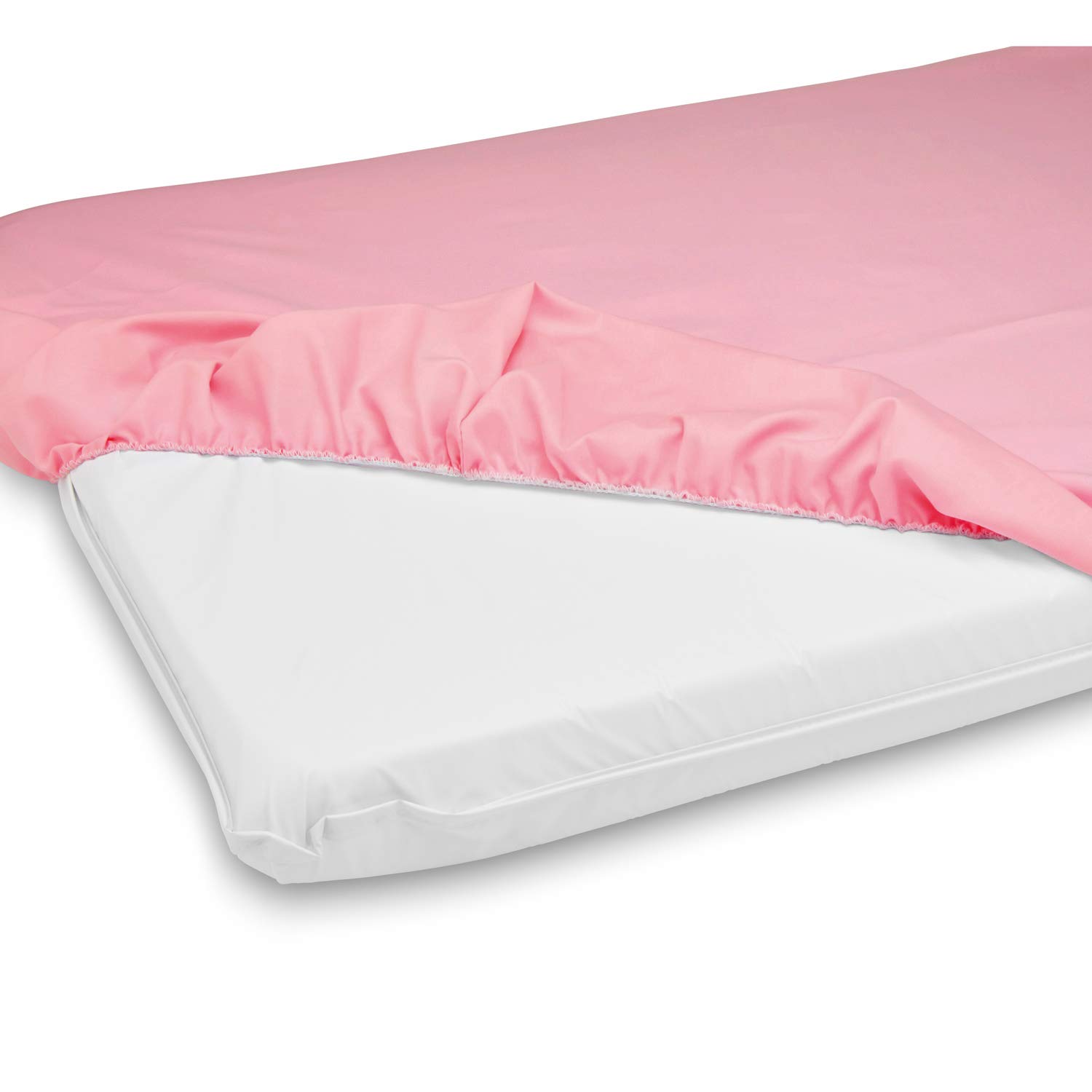 Babydoll Bedding Poly Cotton Bassinet Sheet, Pink, 13" x 29"