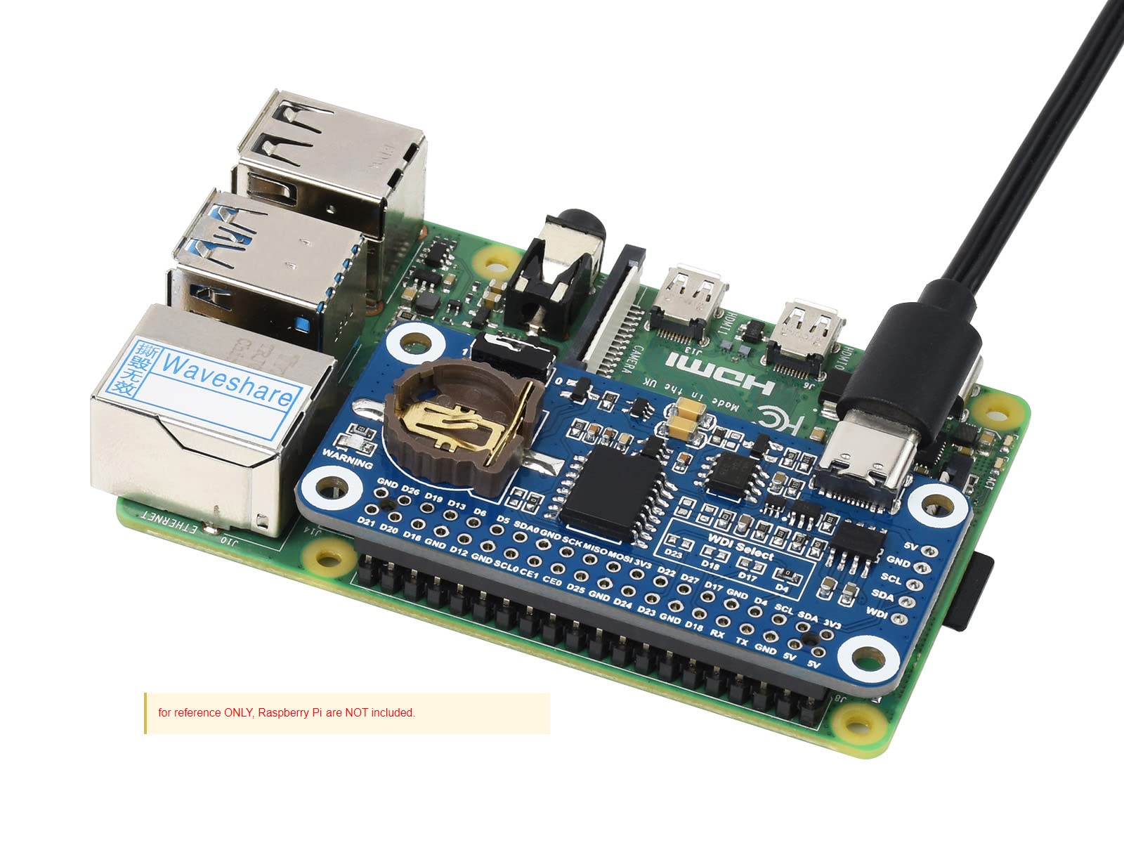 Waveshare RTC WatchDog HAT for Raspberry Pi Auto Reset High Precision RTC Real time clock Compatible with Jetson Nano